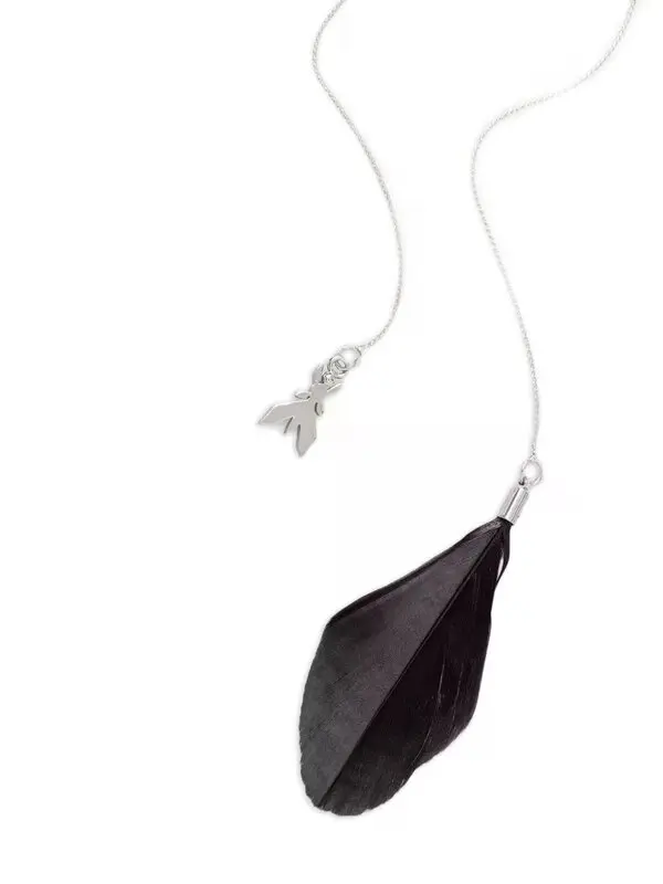Patrizia Pepe Tone Feather Detail Fly Motif Necklace - Silver