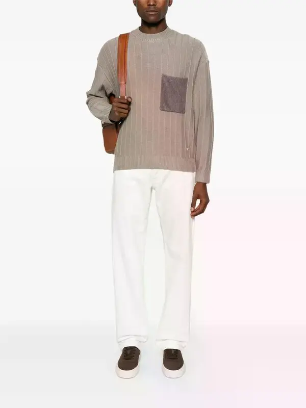 Emporio Armani Virgin Wool Jumper With Patch Pocket