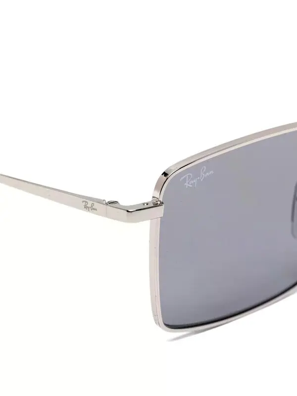 Ray-ban Tone Square Frame Sunglasses - Silver