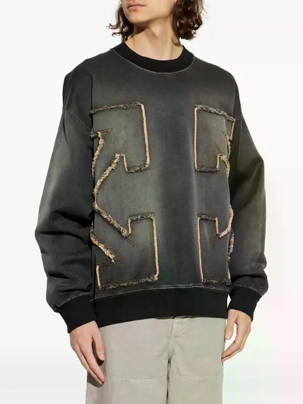 Off-White Arrows-patch Frayed Sweater