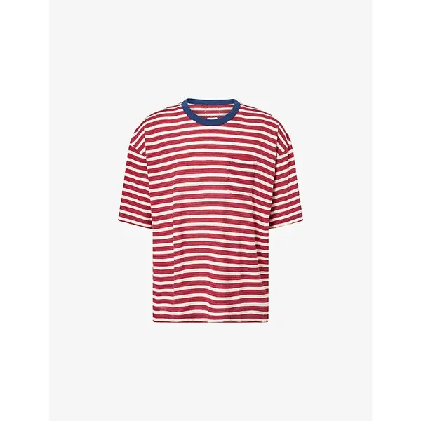 Visvim Mondo Border Striped Wool And Cotton-blend T-shirt