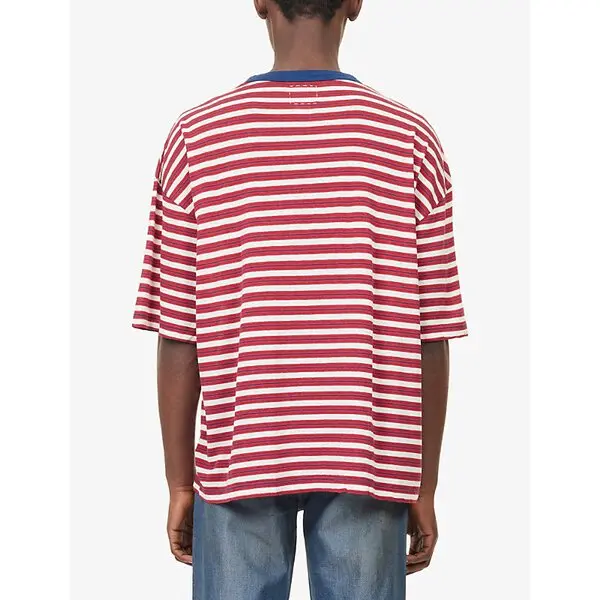 Visvim Mondo Border Striped Wool And Cotton-blend T-shirt