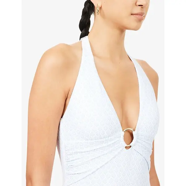 Heidi Klein Elba Ring Halter One-piece Swimsuit