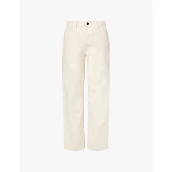 DRAKE'S Straight-leg Cotton Twill Trousers