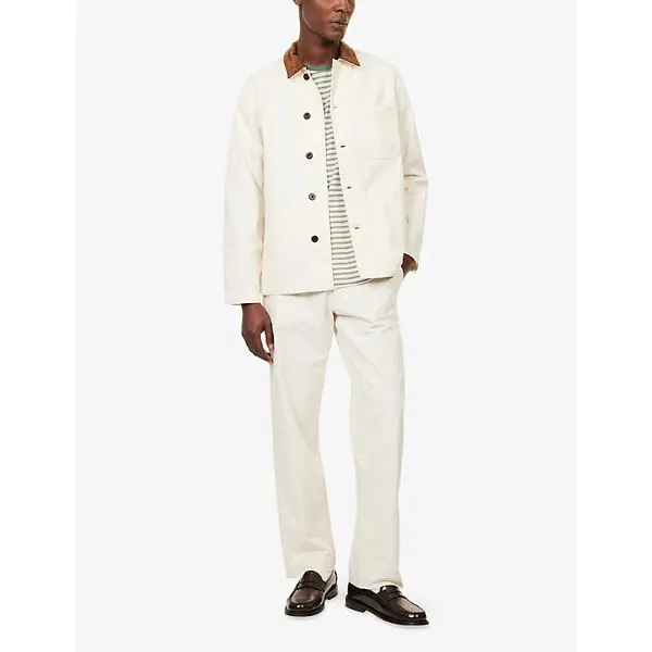 DRAKE'S Straight-leg Cotton Twill Trousers