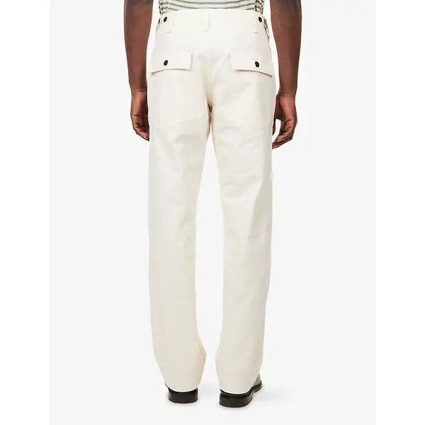 DRAKE'S Straight-leg Cotton Twill Trousers