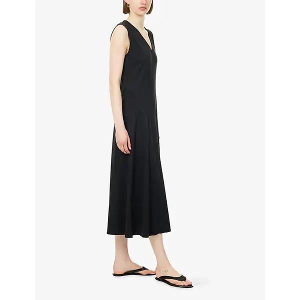 Theory Sleeveless V-neck Midi Dress