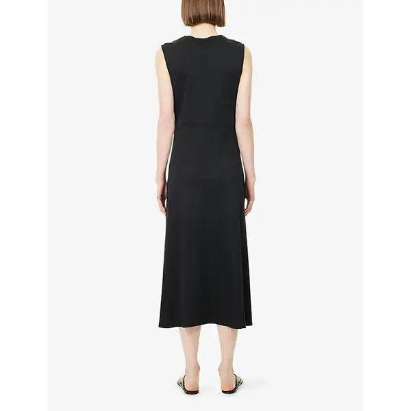Theory Sleeveless V-neck Midi Dress
