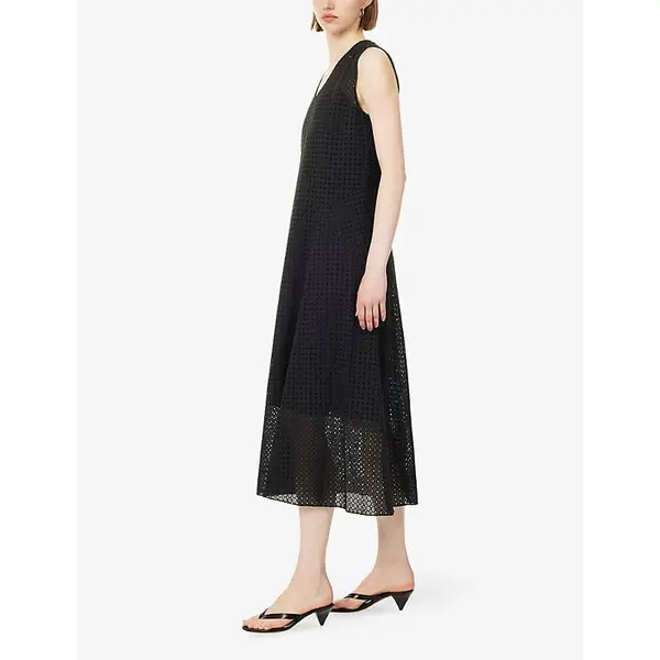 Theory Easy Curve Cotton Midi Dress