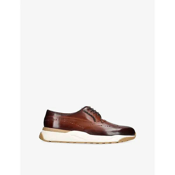 Santoni Innova Leather Derby Trainers - Tan