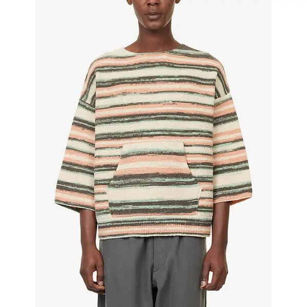 Visvim Burrow Striped Wool And Cashmere-blend Jumper