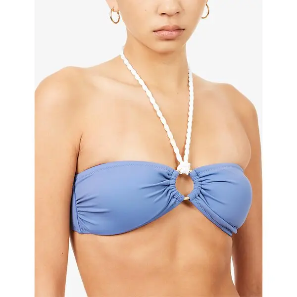 Heidi Klein Cetara Ring Bandeau Bikini Top - Blu-blu