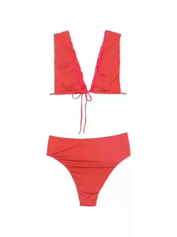 OSKLEN Plunging V-neck Bikini With Front Tie