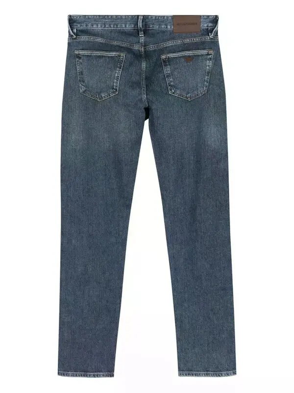 Emporio Armani Logo Plaque Slim-cut Jeans