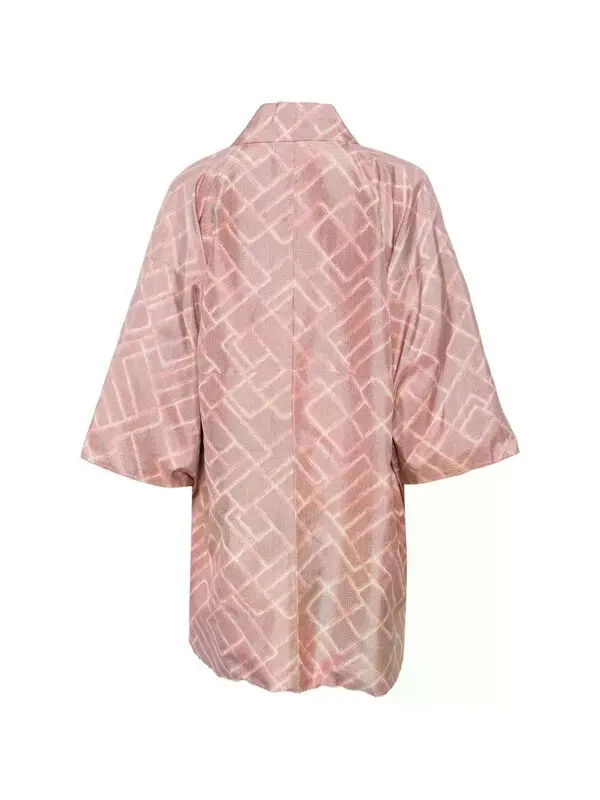 A.N.G.E.L.O. VINTAGE CULT Silk Geometric Pattern Kimono