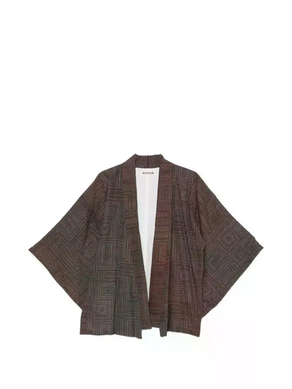 A.N.G.E.L.O. VINTAGE CULT Geometric Print Kimono - Brown