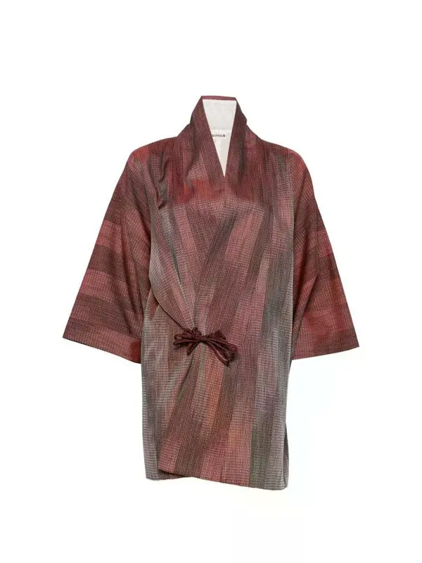 A.N.G.E.L.O. VINTAGE CULT Bordeaux Silk Patterned Kimono - Red
