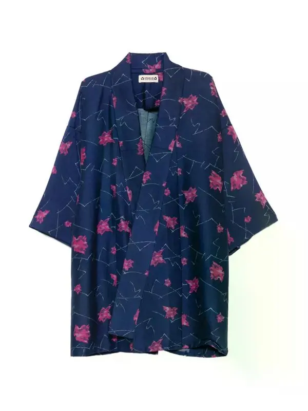 A.N.G.E.L.O. VINTAGE CULT Cotton Floral Print Kimono - Blue