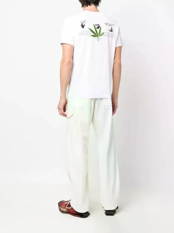 Off-White Weed Hands Off Logo-print T-shirt