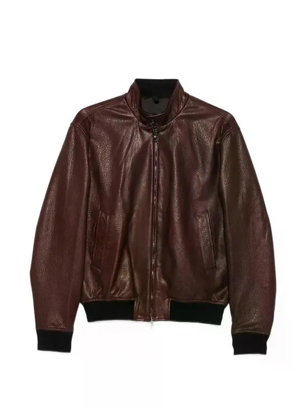 Tagliatore Ice Pebbled Leather Jacket