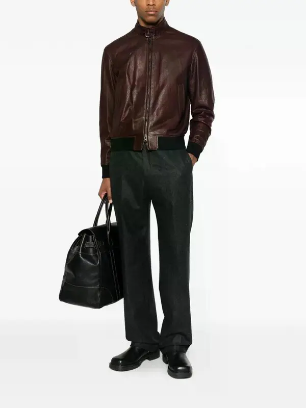 Tagliatore Ice Pebbled Leather Jacket