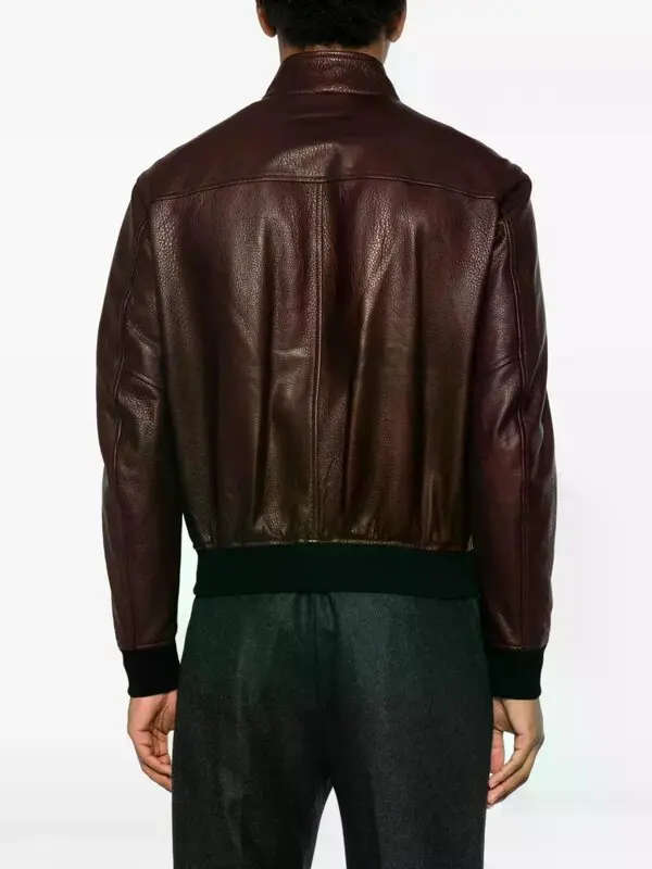 Tagliatore Ice Pebbled Leather Jacket