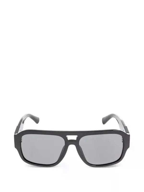 Dolce & Gabbana Dna Logo Plaque Pilot Frame Sunglasses - Black