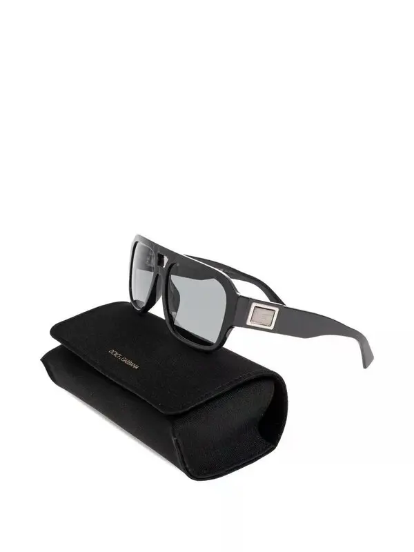Dolce & Gabbana Dna Logo Plaque Pilot Frame Sunglasses