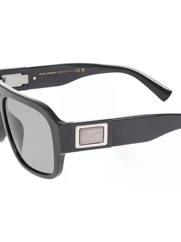 Dolce & Gabbana Dna Logo Plaque Pilot Frame Sunglasses