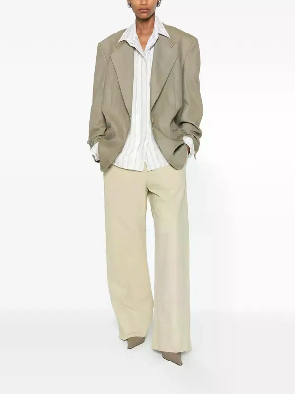 Calvin Klein Gemma Wide Leg Trousers With Zip Detail - Green