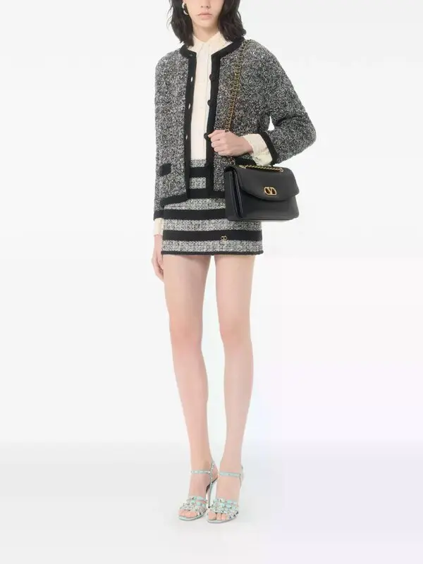 Valentino Garavani Maxi Stripe Tweed Mini Skirt