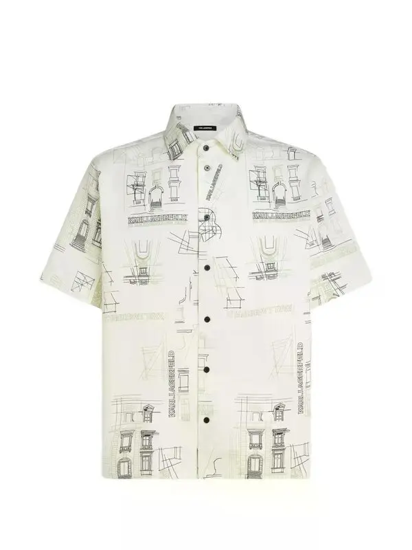 Karl Lagerfeld Rue St-guillaume Printed Shirt - Neutrals