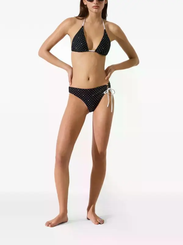Karl Lagerfeld Polka-dot Triangle Bikini Top