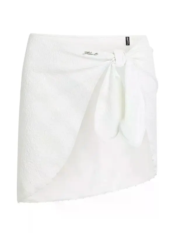 Karl Lagerfeld Textured Pearl-embellished Pareo - White