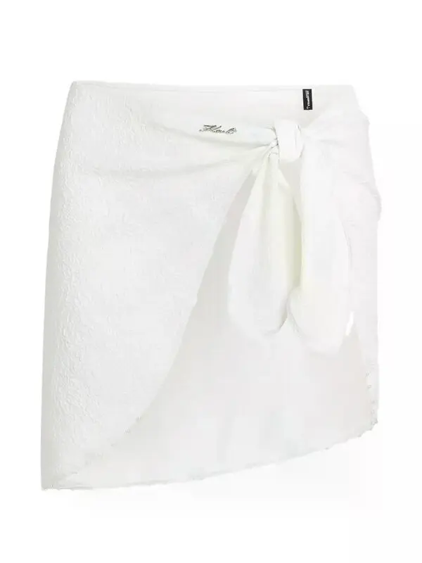 Karl Lagerfeld Textured Pearl-embellished Pareo - White