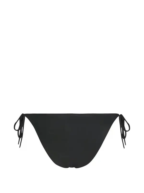 Karl Lagerfeld Embellished Side-tie Bikini Bottoms - Black
