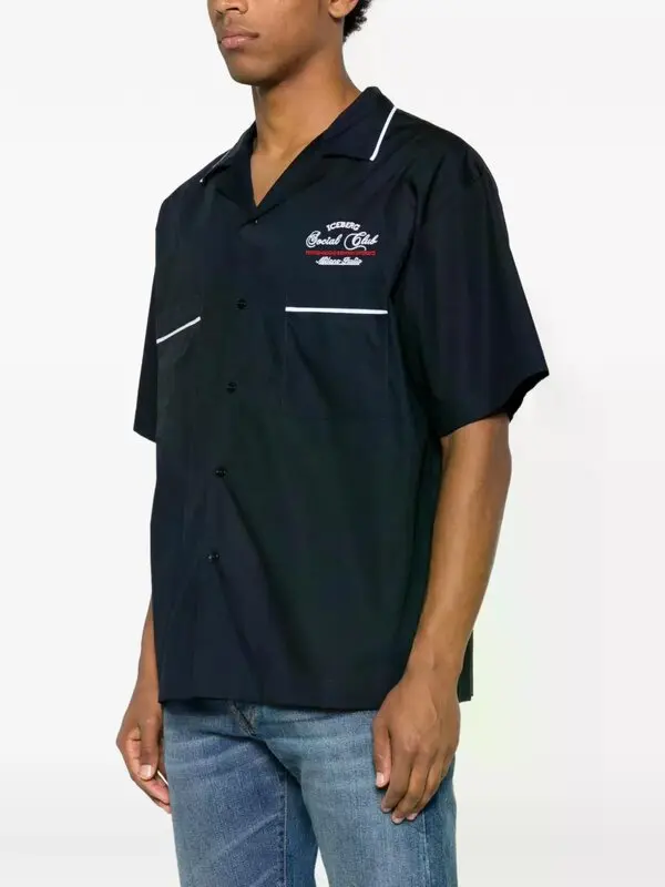 Iceberg Logo-embroidered Piping-detail Shirt