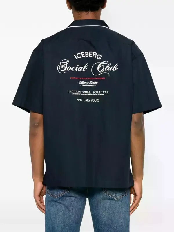 Iceberg Logo-embroidered Piping-detail Shirt