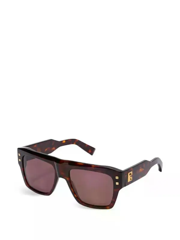 Balmain B-scene Square Acetate Sunglasses - Brown