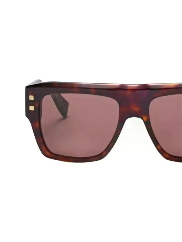 Balmain B-scene Square Acetate Sunglasses - Brown