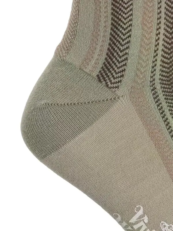 VIVIENNE WESTWOOD Orb Embroidered Herringbone Socks