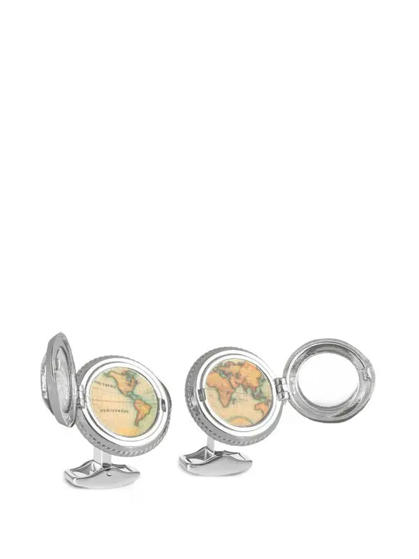 Tateossian World Porthole Cufflinks - Silver