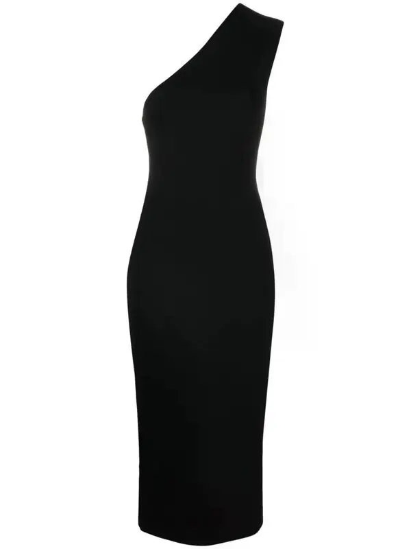 Gauge81 One-shoulder Midi Dress - Black