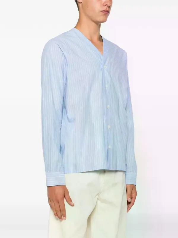 3DICI Vertical-stripe V-neck Shirt