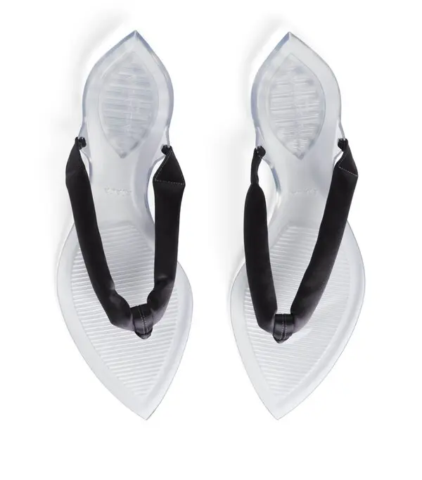 Alaïa Transparent Thong Flip Flops - Grey