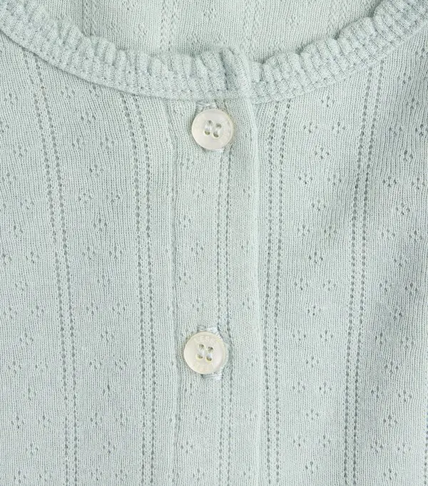LESET Cotton Pointelle Lounge Cardigan