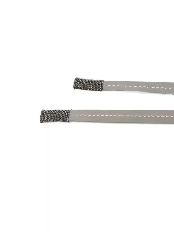 PANICALE Bead-embellished Leather Belt