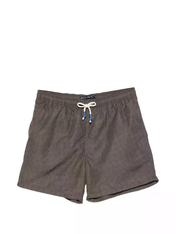ALLEY DOCKS 963 Drawstring Swim Shorts - Brown