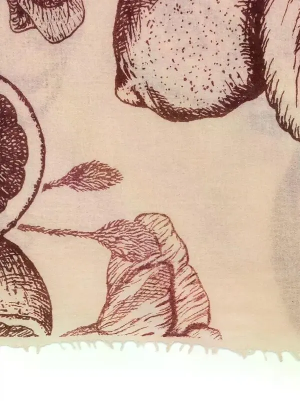 MOULETA Fruit-print Frayed Scarf
