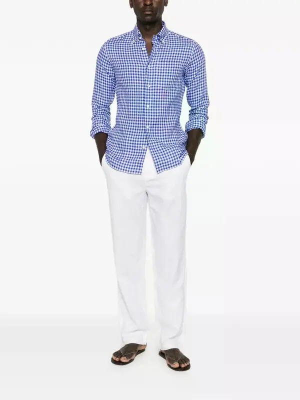 TRUZZI Gingham-pattern Button-down Shirt